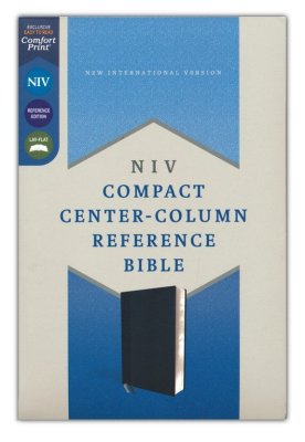 NIV Compact Center-Column Reference Bible Black Leathersoft 8 point Co ...