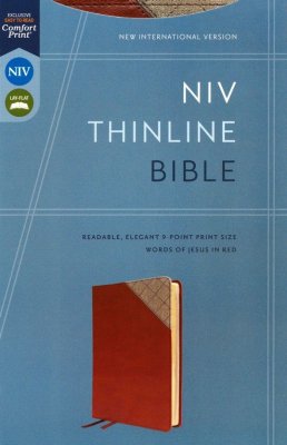 NIV Thinline Bible Brown Leathersoft Comfort Print 9 point font ...