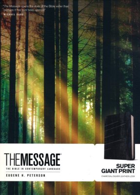 Message Super Giant Print Bibles charcoal/silver leatherlook 15 point ...