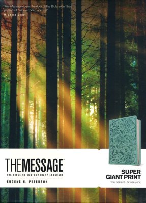 Message Super Giant Print Bibles teal berries leatherlook 15 point tex ...