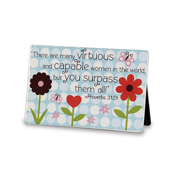 You Surpass dots plaque Proverbs 31:29 15.5 x 10.5cm — Christian ...