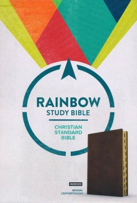 CSB Rainbow Study Bible Brown LeatherTouch INDEXED 9.75-point type siz ...