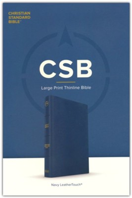 CSB Large Print Thinline Bible navy leathertouch. 11 point font ...