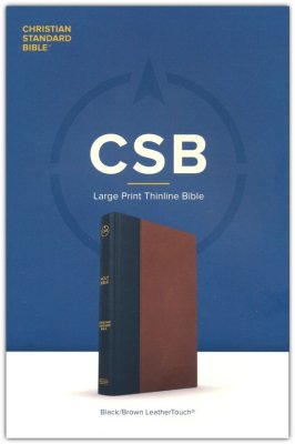 CSB Large Print Thinline Bible black/brown leathertouch 11 font ...