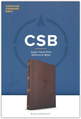 CSB Super Giant Print Reference Bible brown leathertouch 16 point font ...