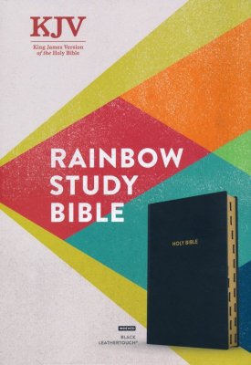KJV Rainbow Study Bible black leathertouch INDEXED 10 point font ...