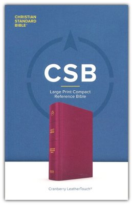 CSB Large Print compact reference Bible cranberry leathertouch 8 point ...