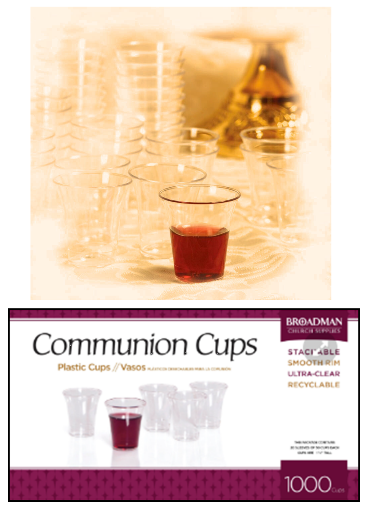 Communion Cups 1000 Plastic Cups (1000 Count Box): Stackable / Smooth ...