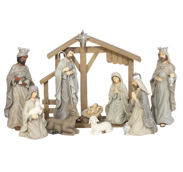 Nativity Set and Creche 10 Piece 24.5cm high *ONLY AVAILABLE IN STORE ...