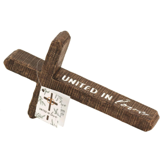 United In Love laying cross resin 25.5 x 14cm — Christian Superstore ...
