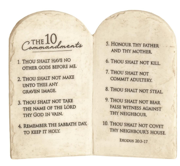 10 Commandments tabletop plaque resin 16.5 x 15.5cm — Christian ...