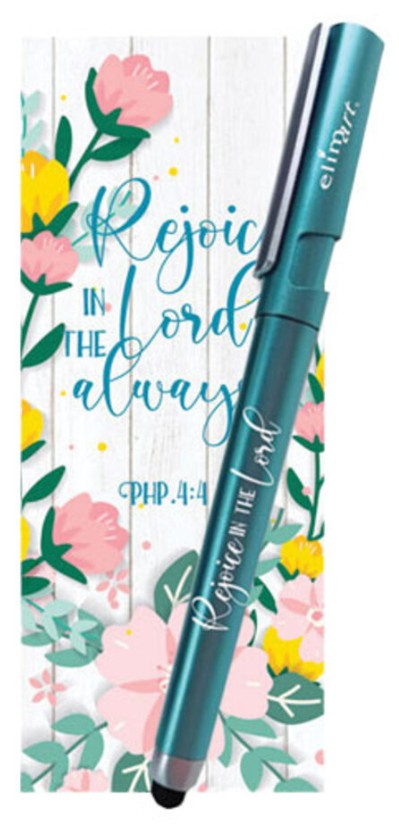 Gel Pen with Bookmark Set: Rejoice In The Lord Philippians 4:4 ...