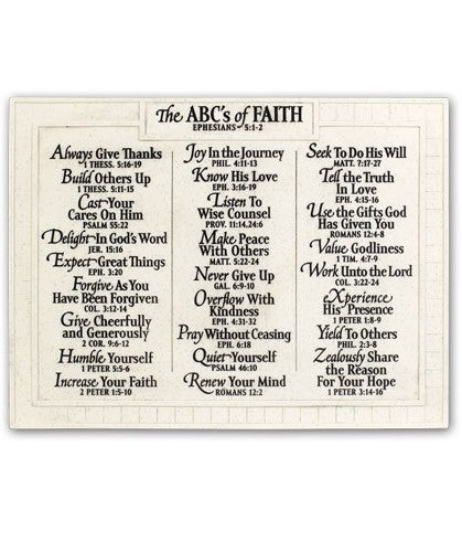 ABC's of Faith Large Wall Plaque cast stone - Ephesians 5:1-2 ...