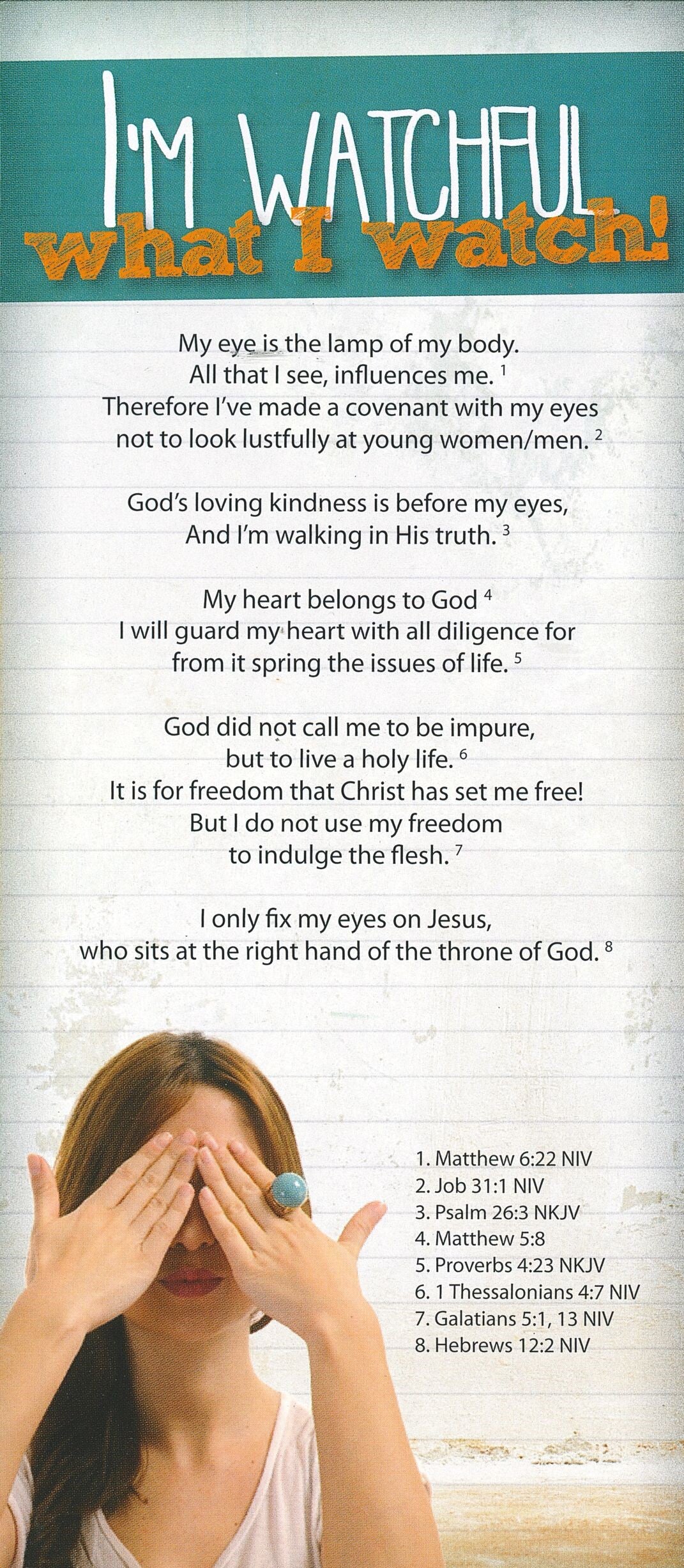 I'm Watchful what I watch! - Derek Prince Youth Proclamation Card ...