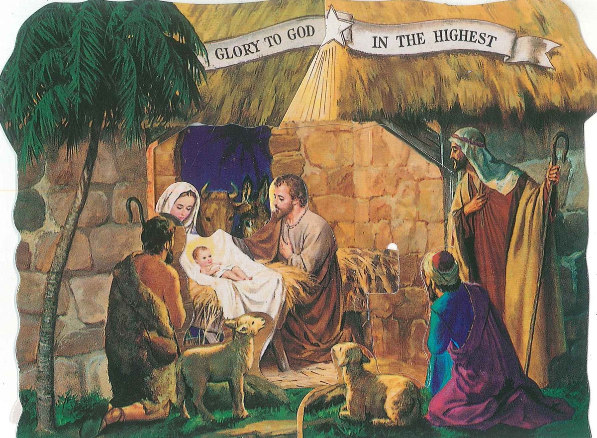 Nativity Scene: Stand-Up 3D cardboard 15.5 x 11.5cm — Christian ...
