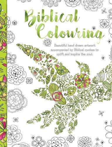 Biblical Colouring Bird design. Beautiful hand drawn artwork accompani ...