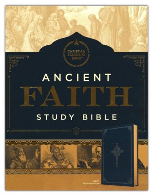 CSB Ancient Faith Study Bible navy leathertouch — Christian Superstore ...