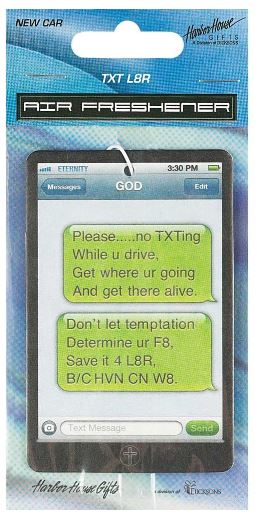 Air Freshener Text L8R new car — Christian Superstore New Zealand