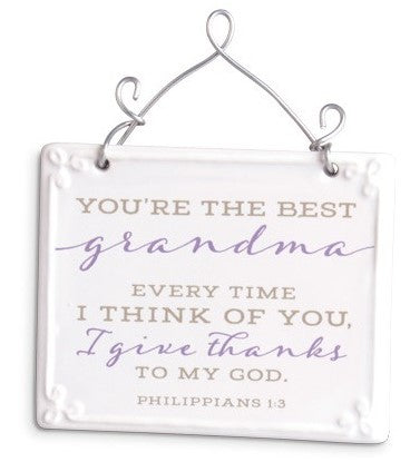 Grandma Ceramic and Wire Plaque Philippians 1:3 — Christian Superstore ...